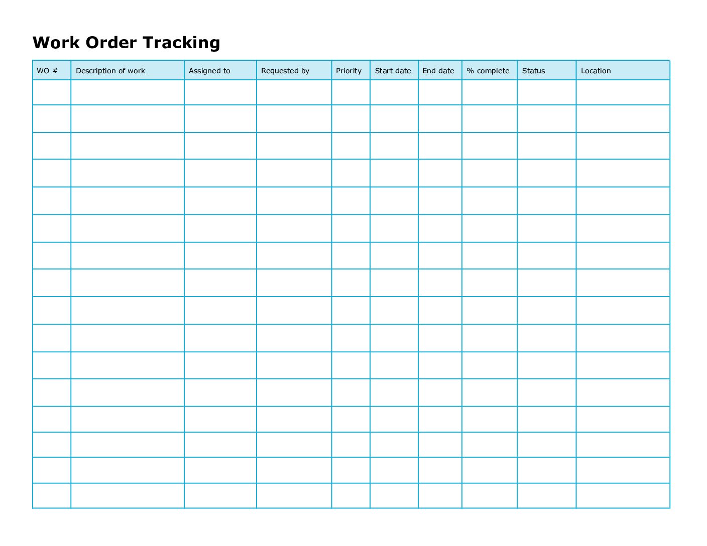 Free Work Order Form Templates: Customizable & Printable - FMX